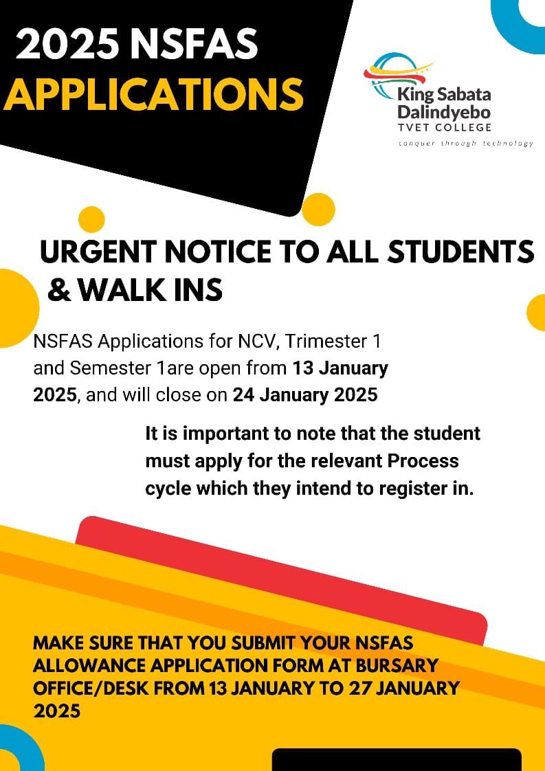 2023 Walk-Ins Applications OPEN | KSD TVET College